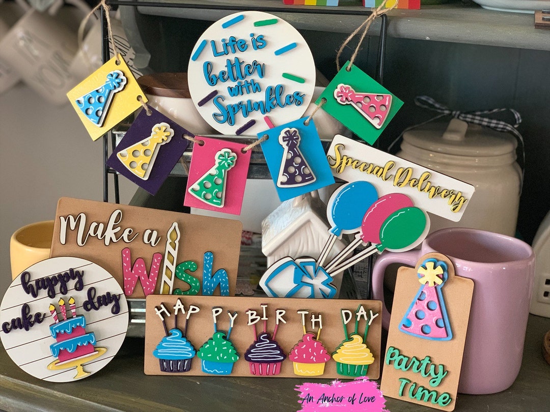 Make a Wish | Birthday Party | Celebration Tiered Tray Decor - Etsy