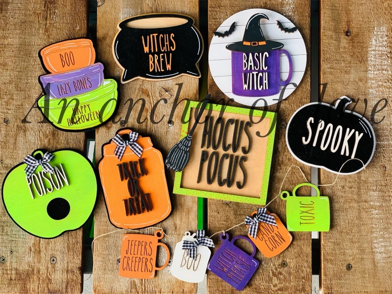 Rae Dunn Inspired Halloween Tiered Tray Decor - Etsy