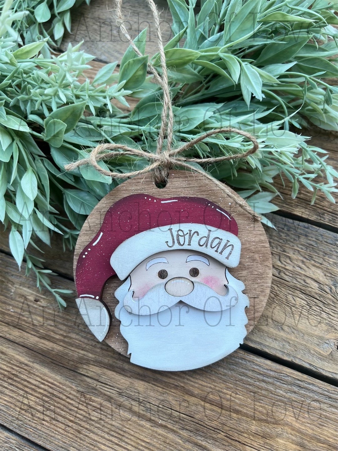 Personalized Hand Painted Santa Christmas Ornament -happy Holidays 2024 ...