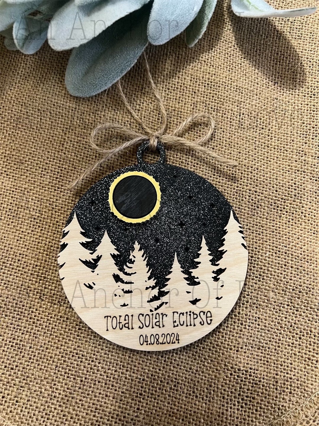 2024 Eclipse Keepsake, Path of Totality Sun and Moon Tree Ornament ...