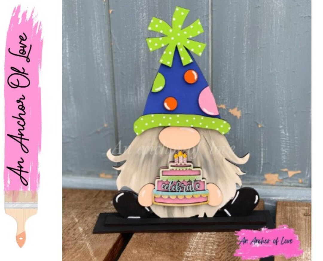 Birthday Standing Gnome birthday Gnome-birthday Sign-celebration Gnome ...