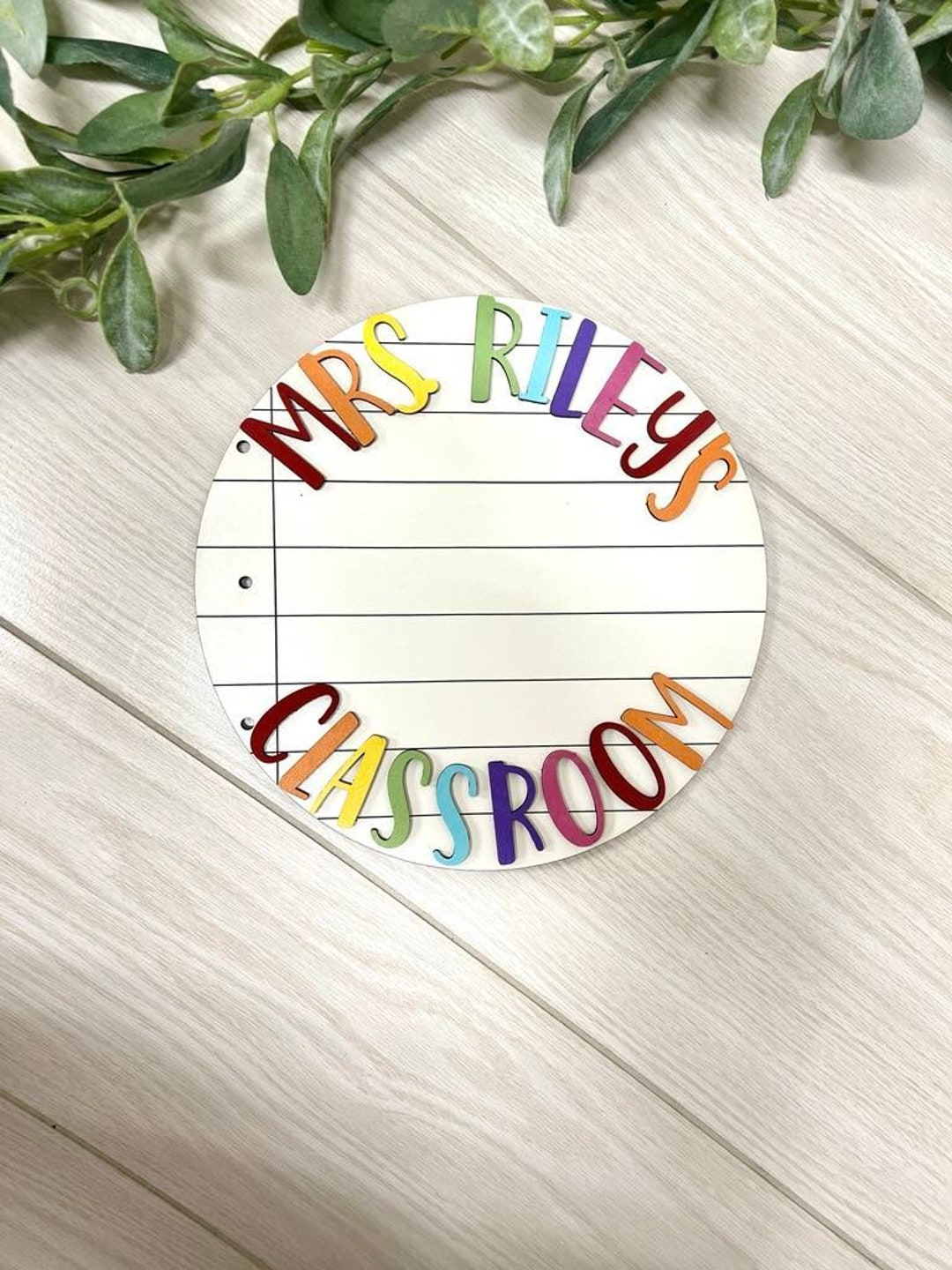 Personalized Classroom Sign – Rainbow Teacher Decor, 9-inch Round - Etsy