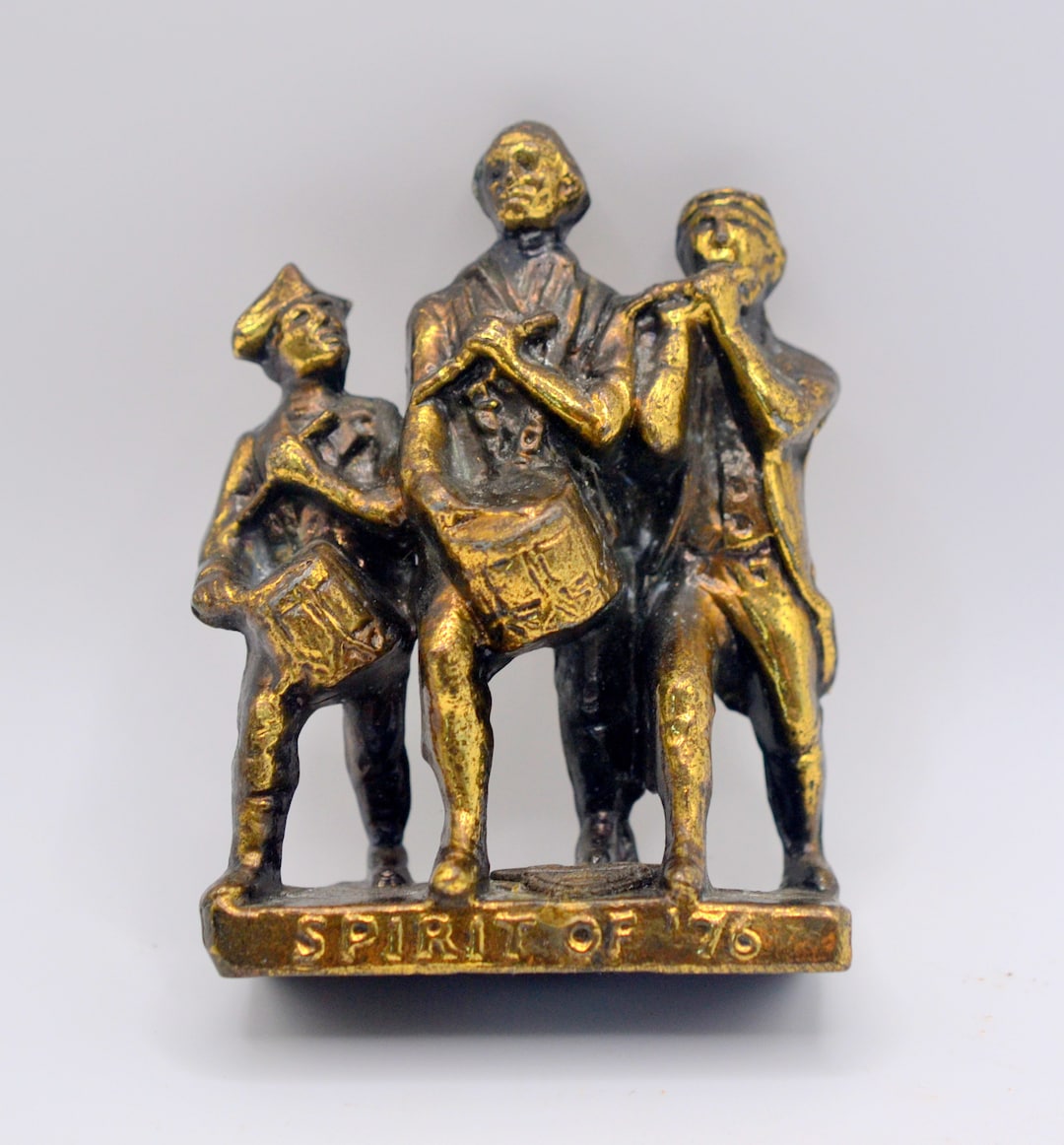 Vintage Brass Patriotic Drummer Boys Spirit of 1776, Brass Souvenir ...