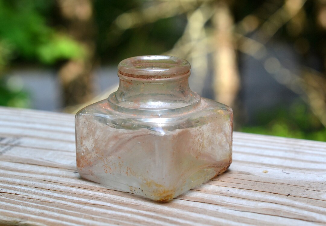 Antique Carter's Ink Well, Stamped Made in USA, Vintage Glass Ink Well ...