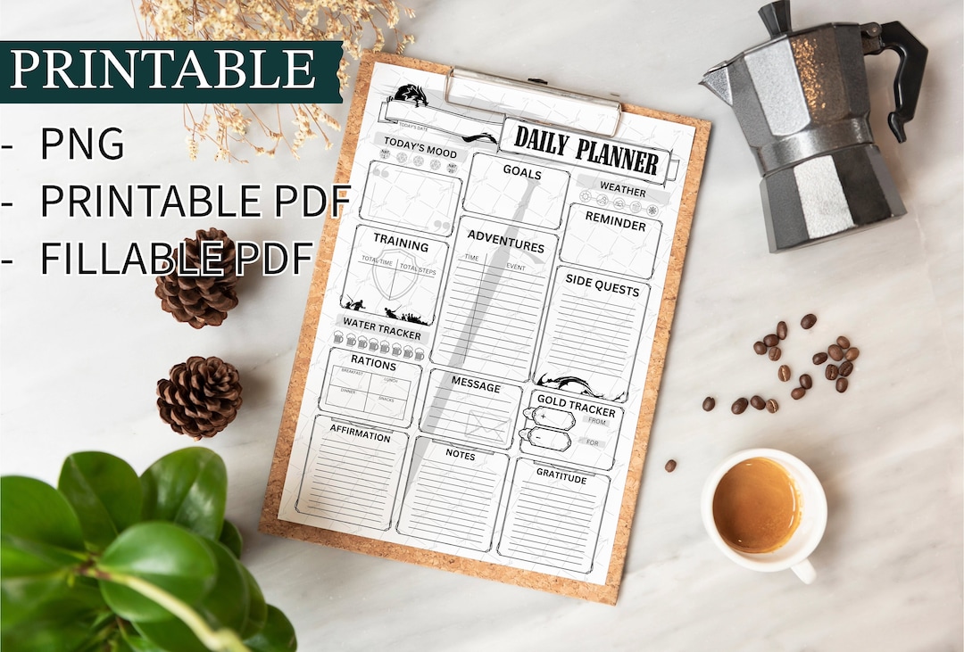Dnd Classic Daily Planner (printable / PDF Fillable ) DIGITAL DOWNLOAD ...