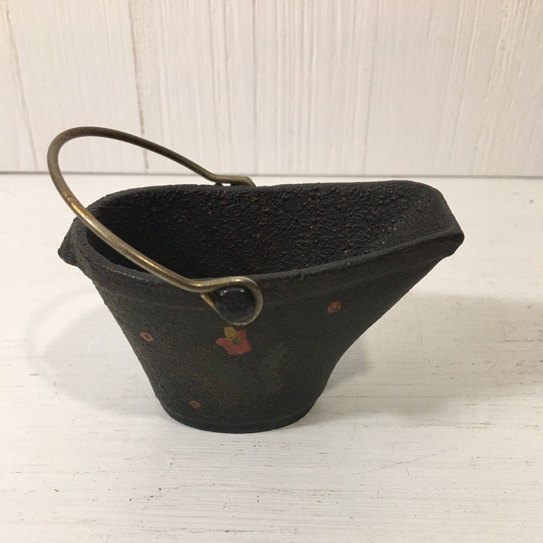 Vintage Miniature Wrought Iron Bucket With Handle - Etsy