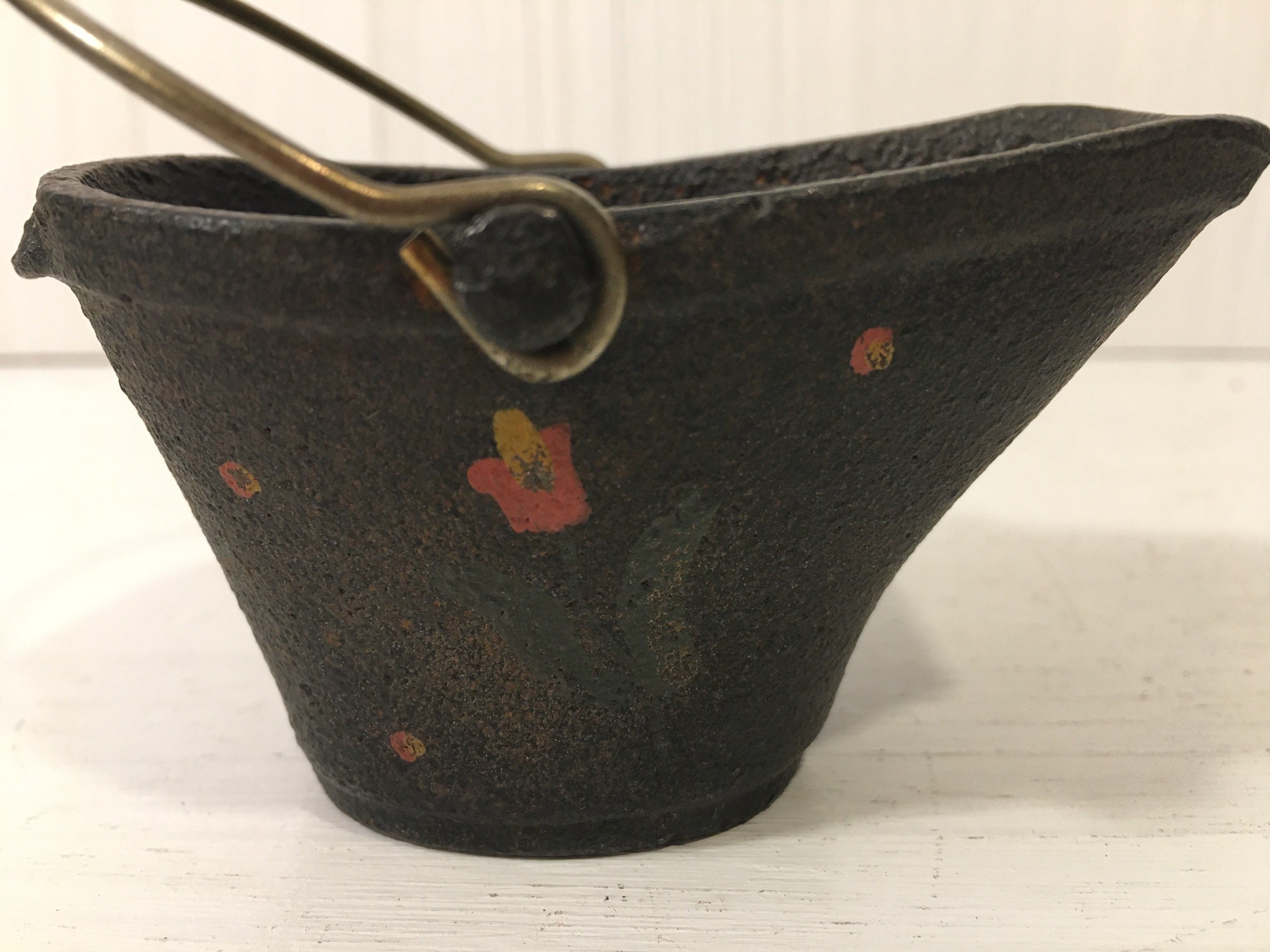 Vintage Miniature Wrought Iron Bucket With Handle - Etsy