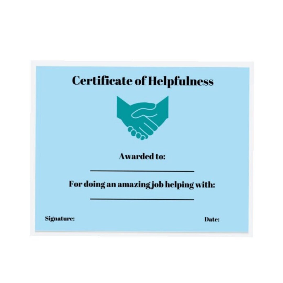 Helpfulness Template-digital - Etsy