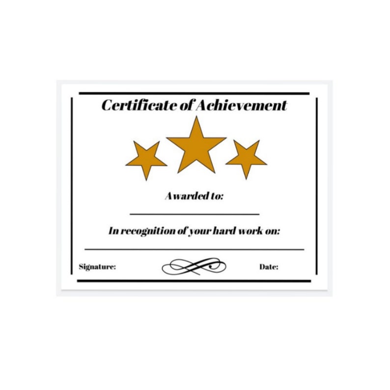 Border/star Certificate Template-digital - Etsy Border/star Certificate Template-digital - Etsy