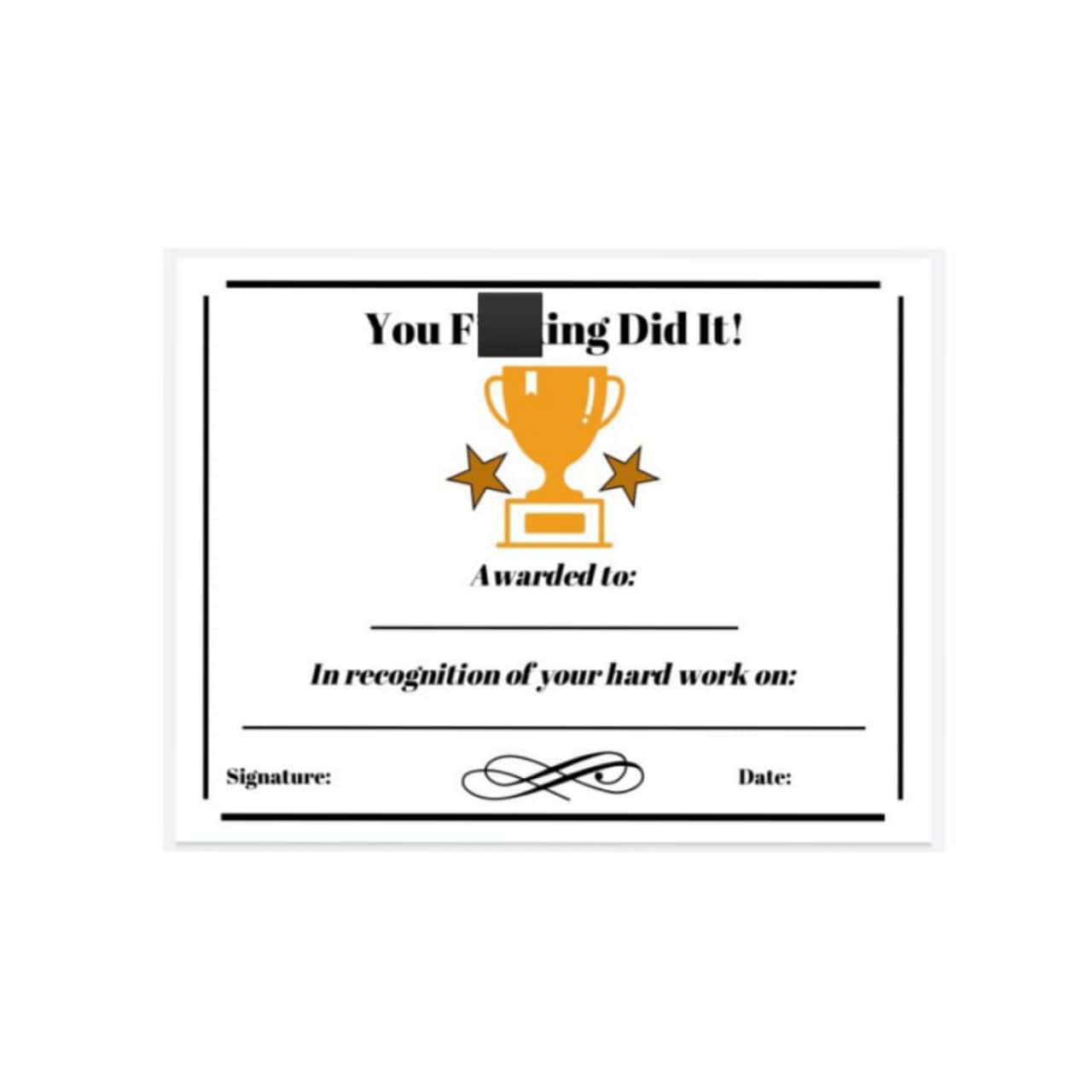 Funny Certificate Template Digital Etsy