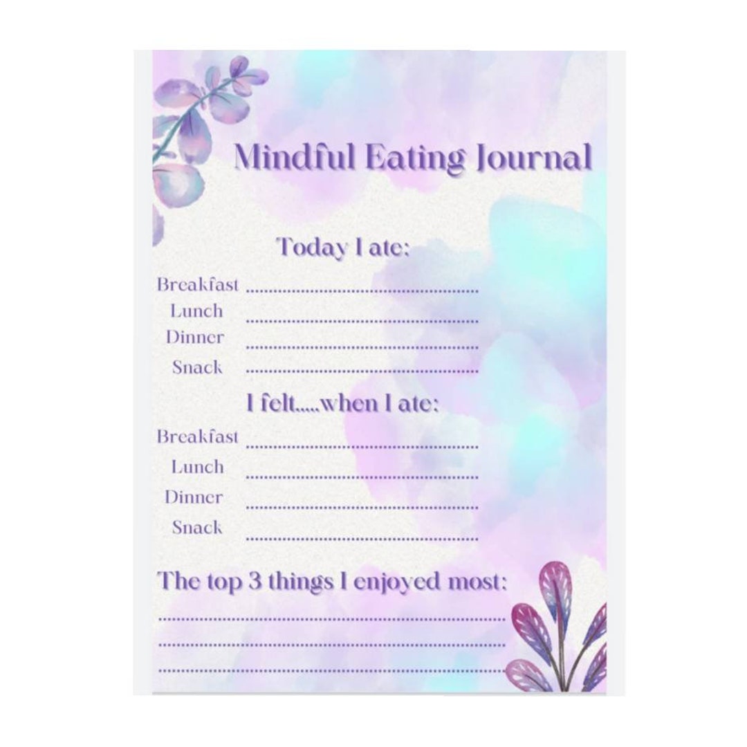 Mindful Eating Prompt-digital - Etsy