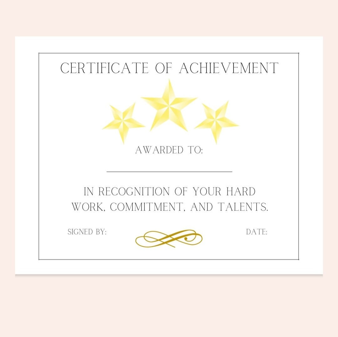 Professional Blank Certificate of Achievement - Etsy