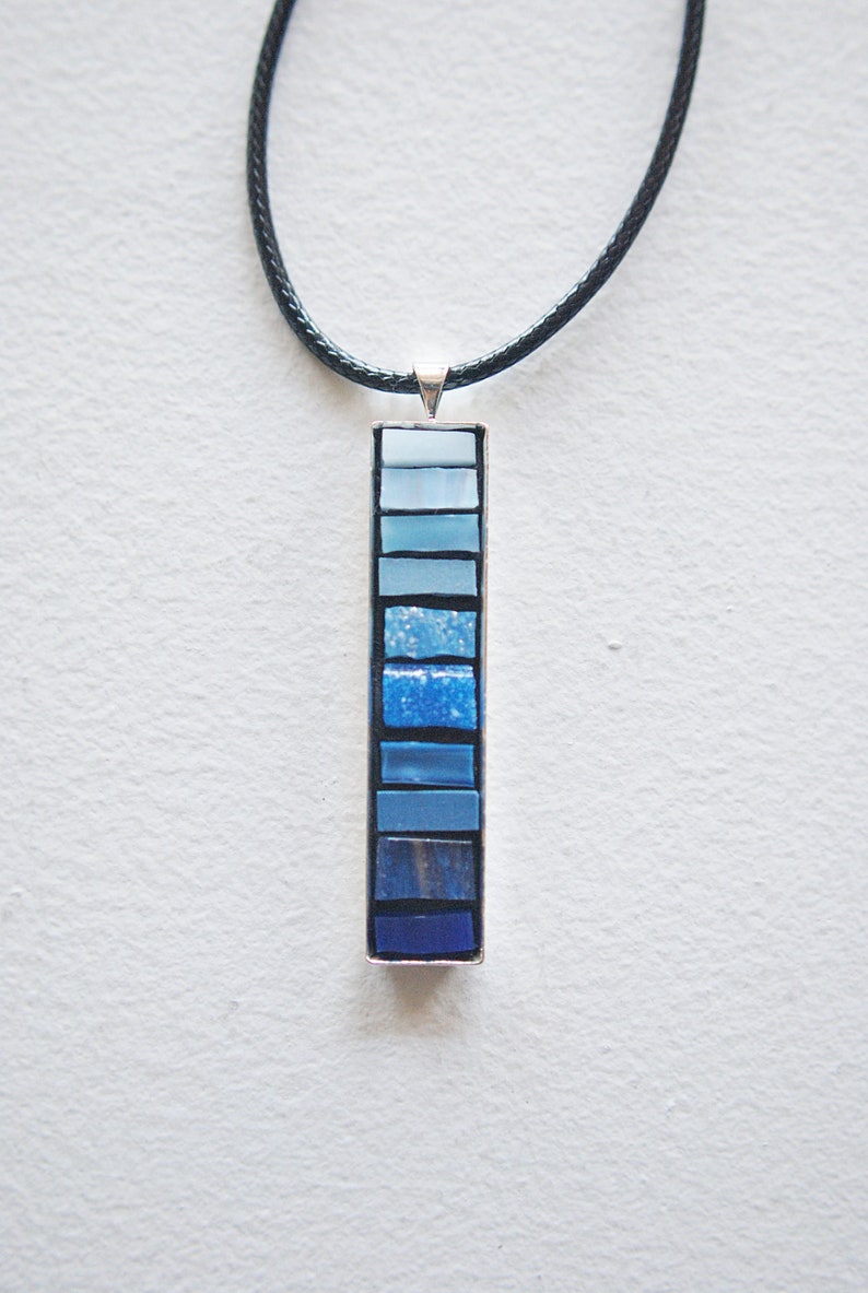 2 Rectangular Pendant Necklace Mosaic Jewelry Royal - Etsy