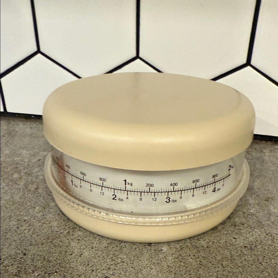 Vintage 1980s Manual Cream Kitchen Scale - Etsy