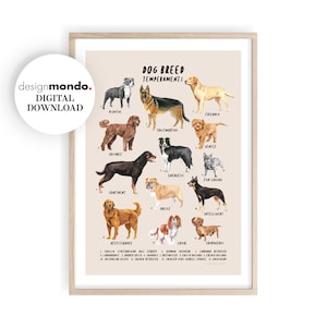 Dog Prints, Dog Identification Chart, Dog Printable, Dog Breeds Wall ...