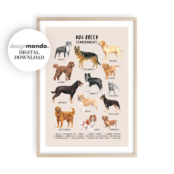 Dog Breeds Poster - Etsy