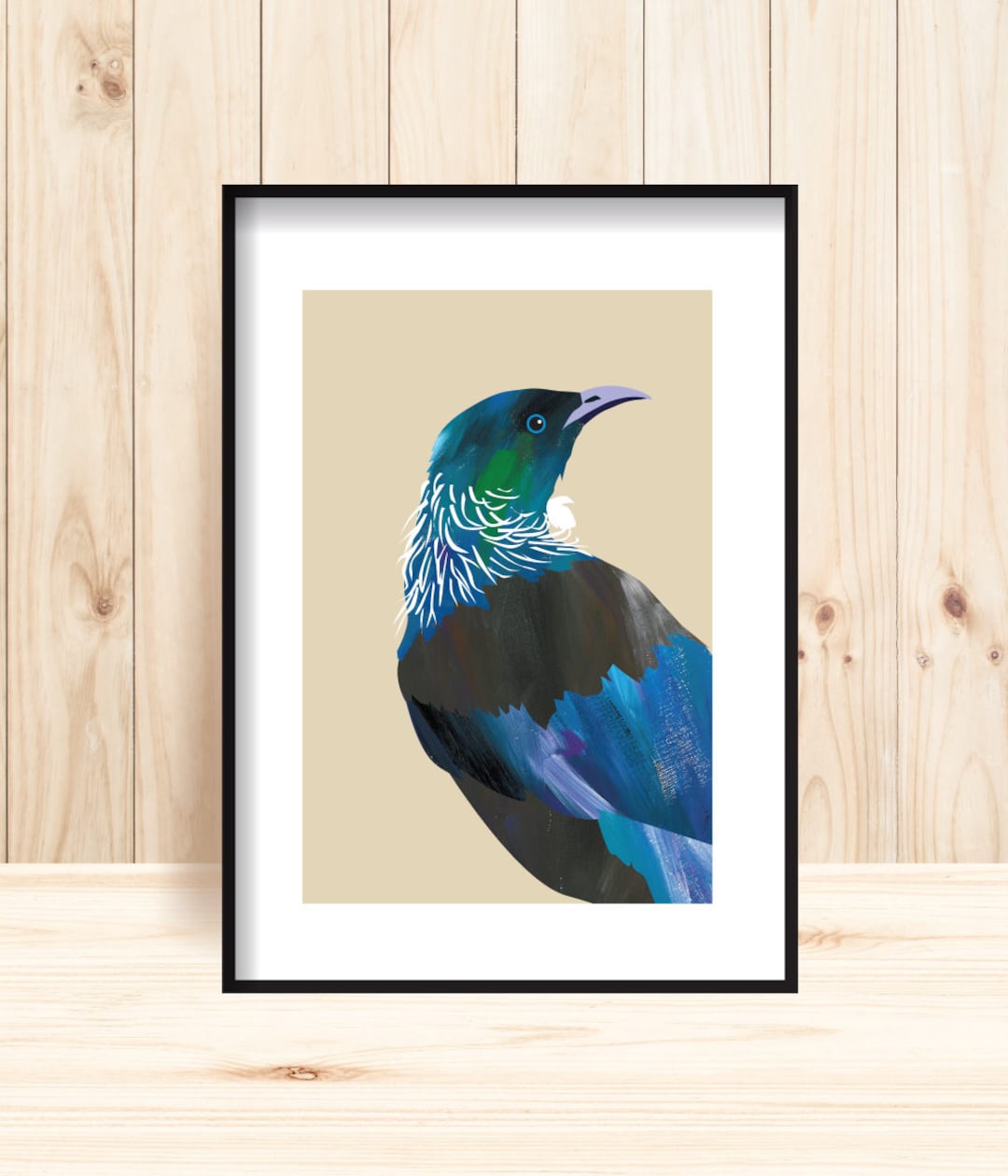 Bird Wall Art, New Zealand Native Bird Print, Tui Printable, Bird ...
