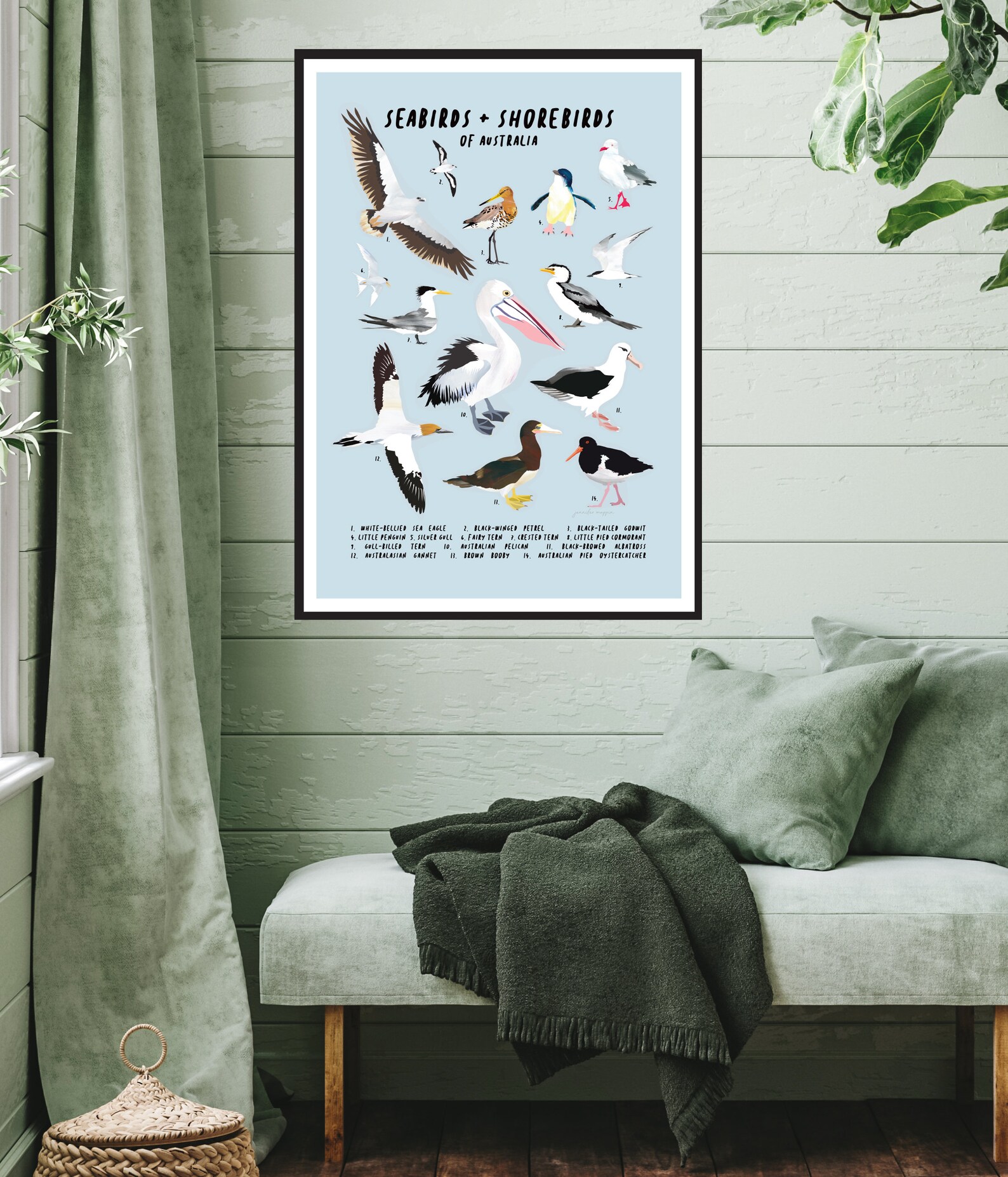 Seabirds and Shorebirds Printable, Beach Decor, Montessori Poster, Bird ...