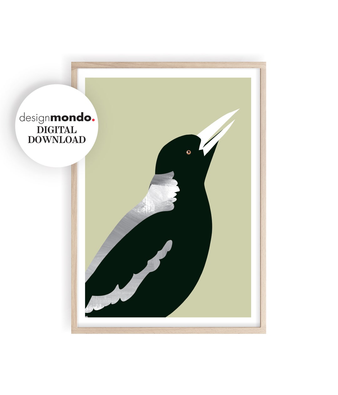 Magpie Prints, Abstract Bird Art, Original Bird Painting, Australian ...