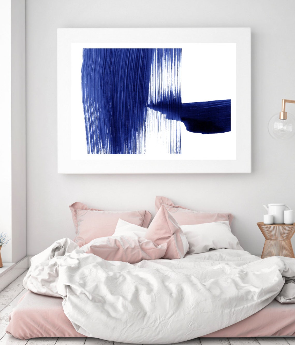 Watercolour Prints Navy Blue Poster Contemporary Wall Art - Etsy