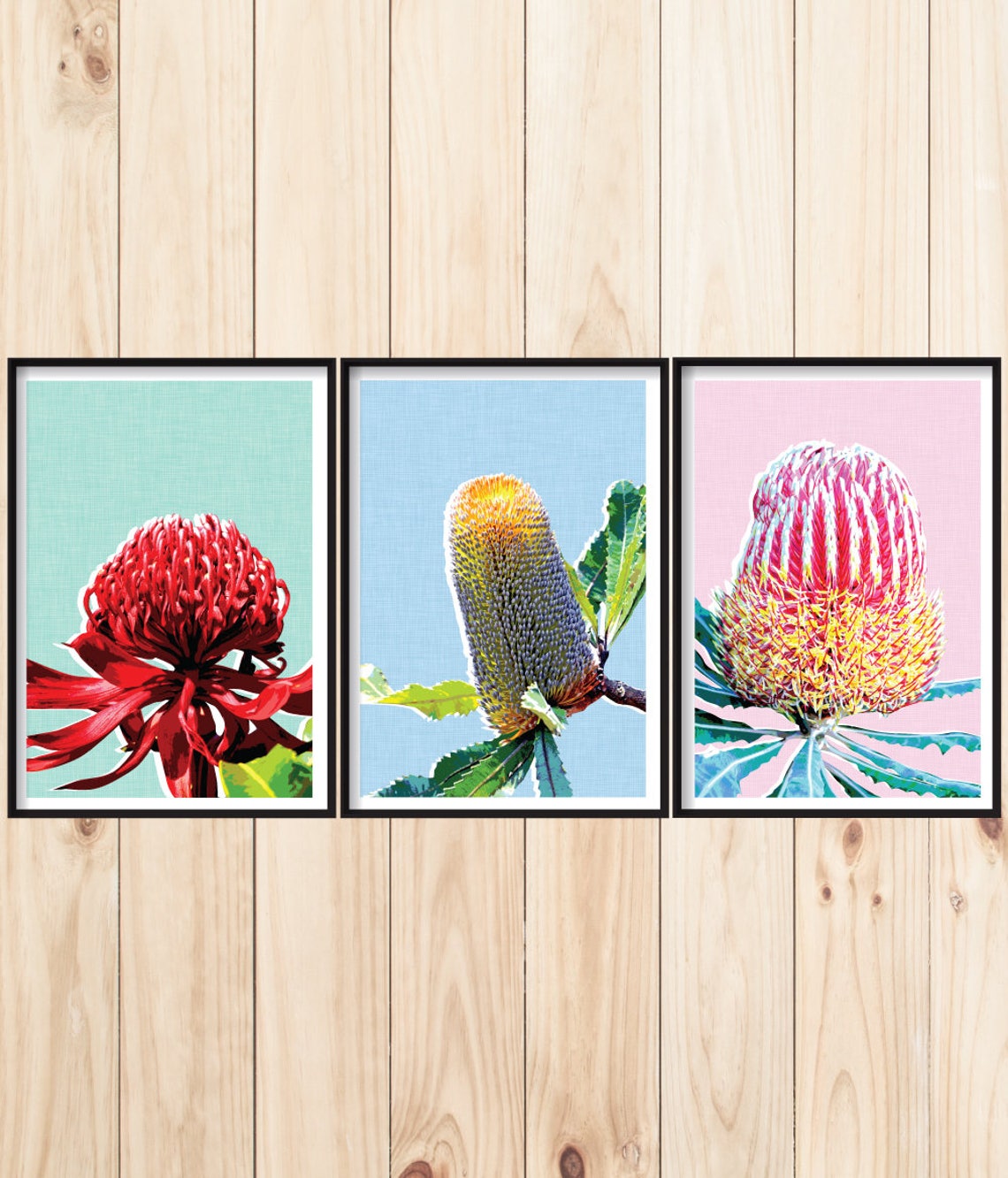 Native Flower Print Set Set of 3 Floral Prints Australian | Etsy