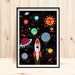Space Prints, Solar System Wall Art, Rocket Ship Print, Planets ...