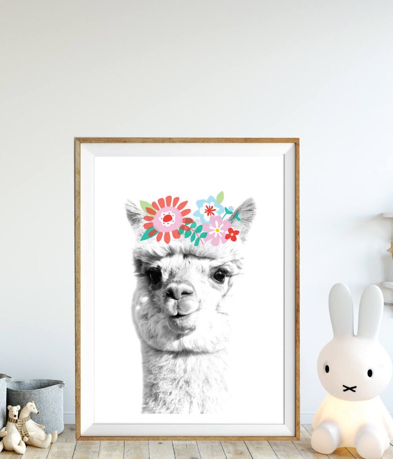 Nursery Printable Llama Prints Alpaca Wall Art Animal | Etsy