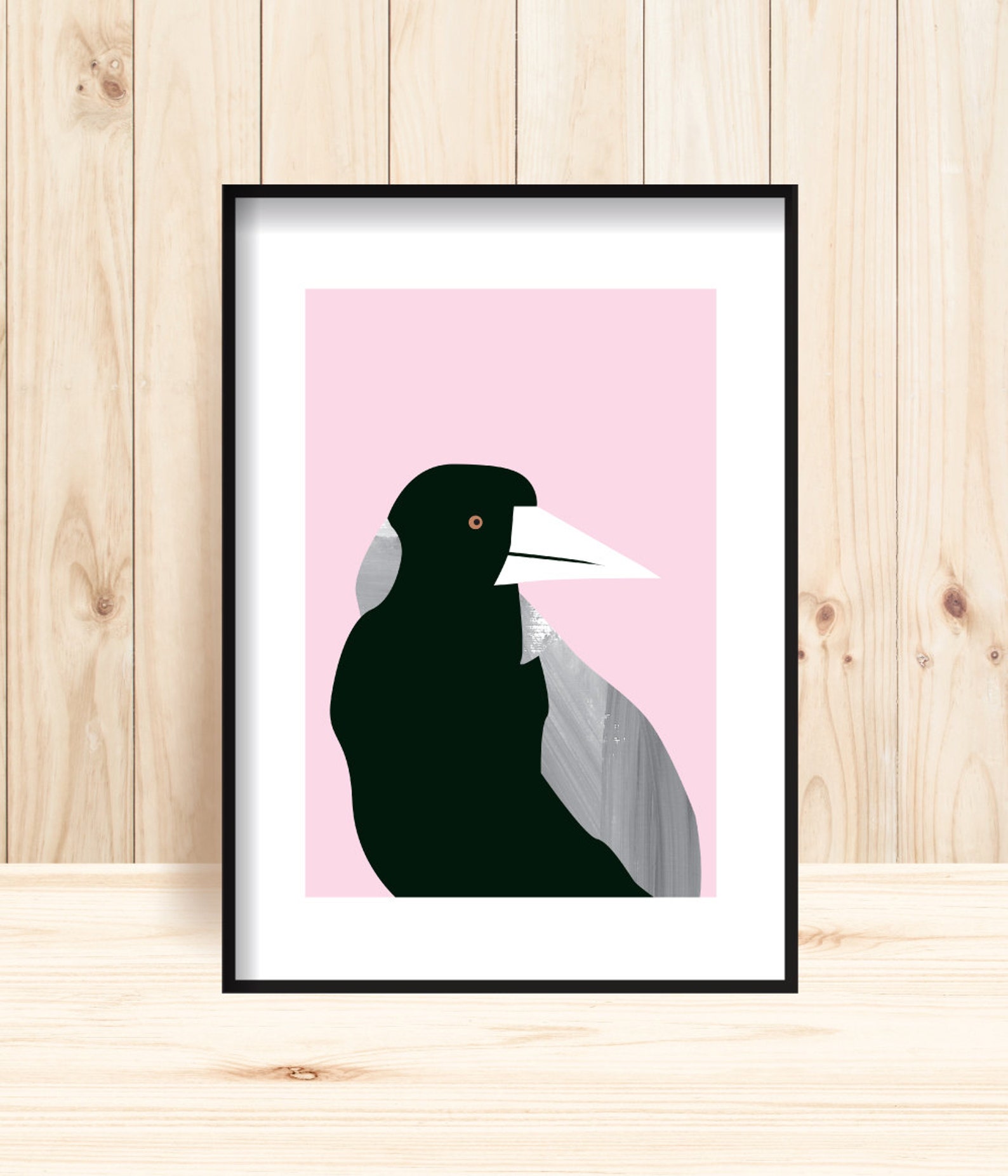 Magpie Wall Art Printable Bird Art Magpie Printable Black & | Etsy