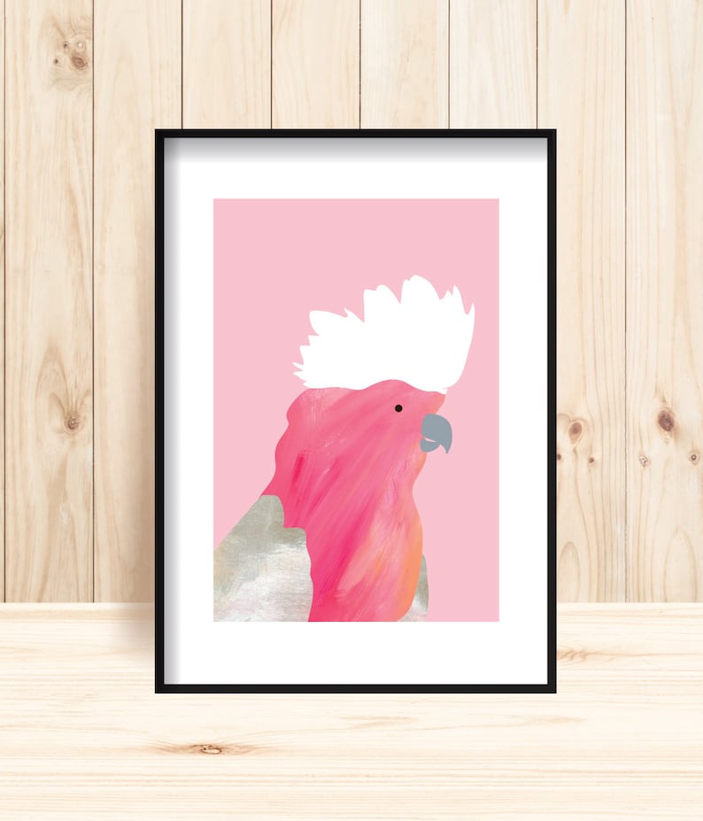 Printable Cockatoo Pink Bird Printable Pink Galah Wall Art - Etsy Australia