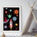 Space Prints Solar System Wall Art Rocket Ship Print - Etsy