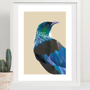Bird Wall Art, New Zealand Native Bird Print, Tui Printable, Bird ...