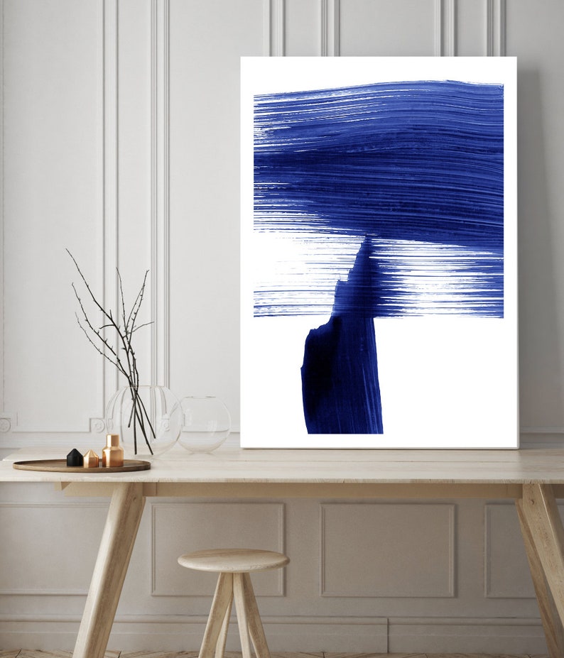 Watercolour Prints Navy Blue Poster Contemporary Wall Art - Etsy
