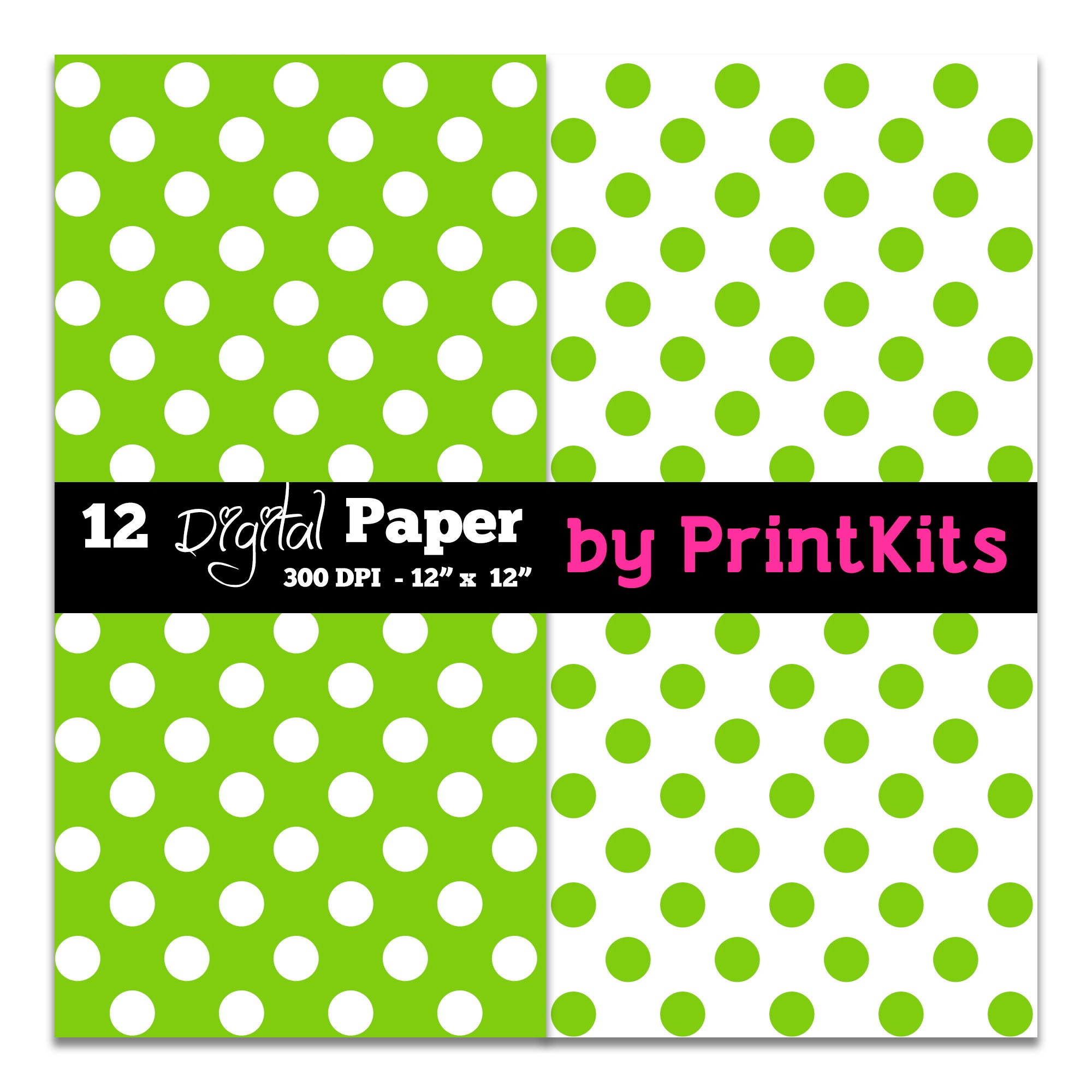 Big Polka Dots Digital Paper, Rainbow, Printable Polka Dot Paper ...