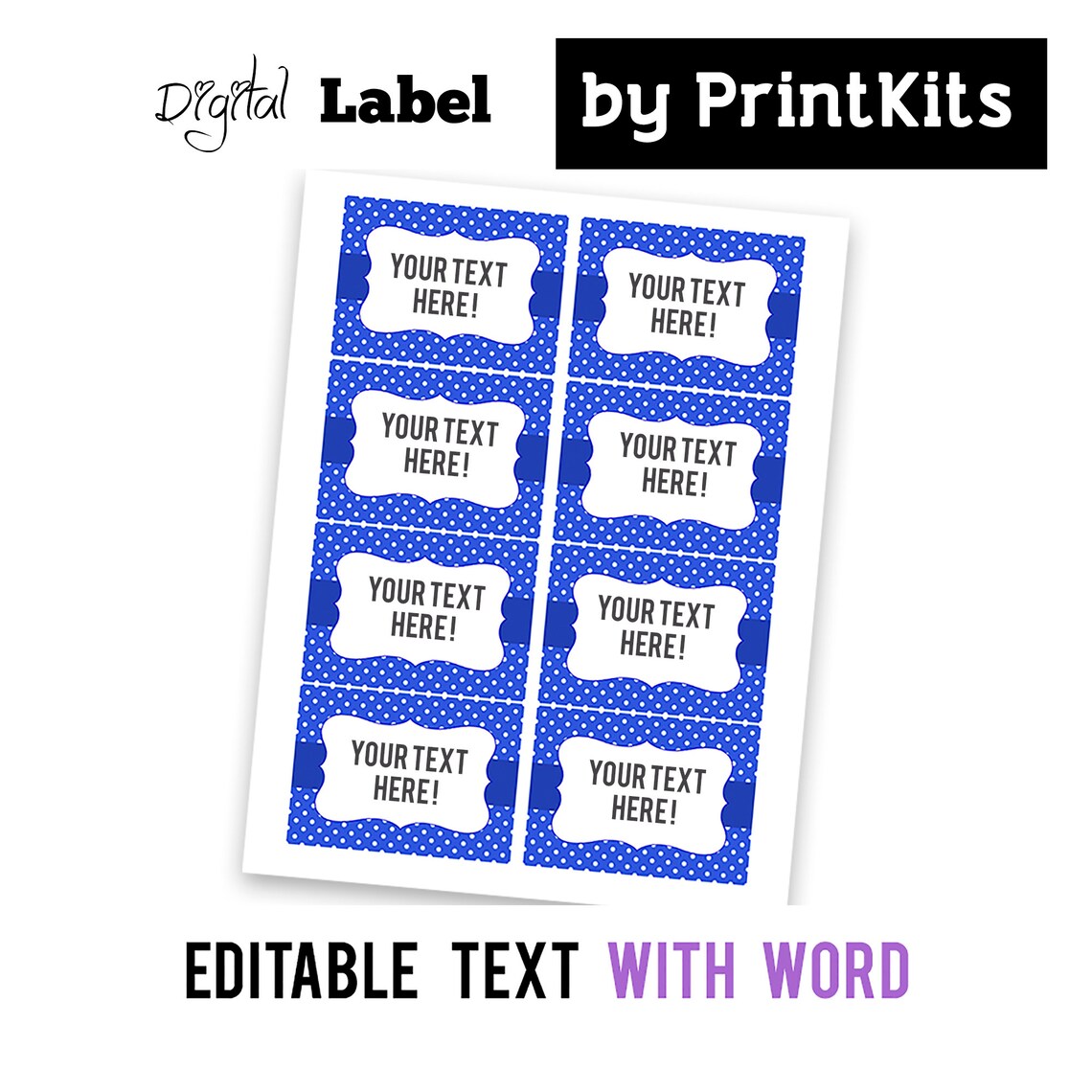 Printable Name Tags, Editable Labels Buffet Cards. Perfect for Tags ...