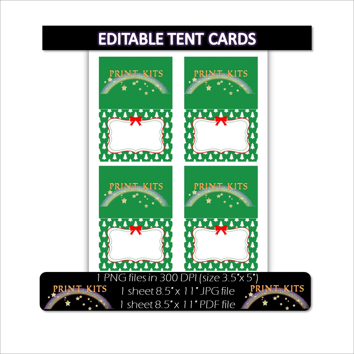 Christmas Printable Food Tent Cards. Buffet Cards. Name Tent Cards ...
