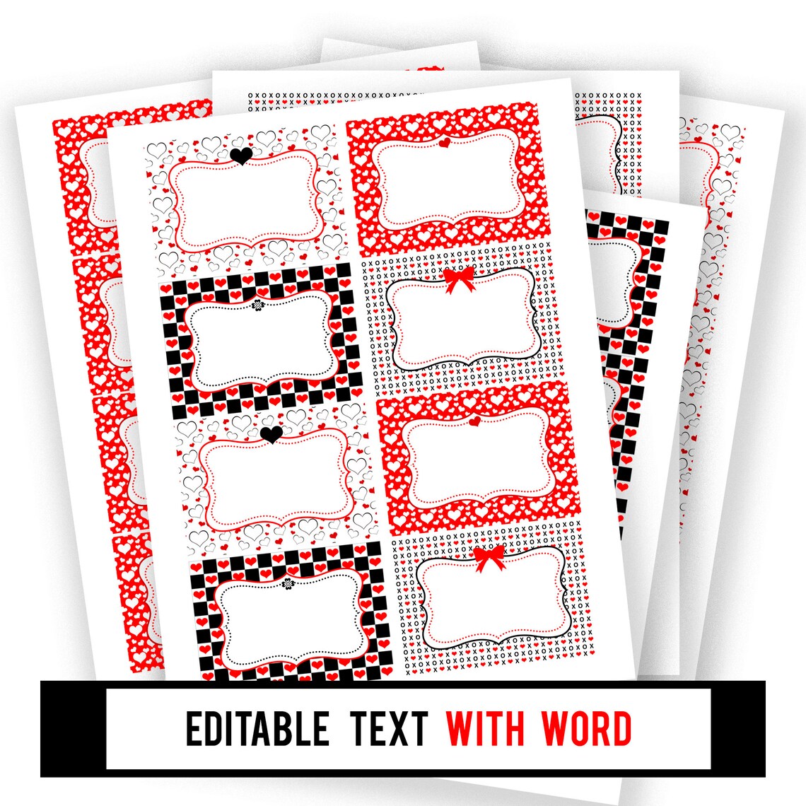 Editable Valentines Gift Tags Printable Valentine Labels - Etsy