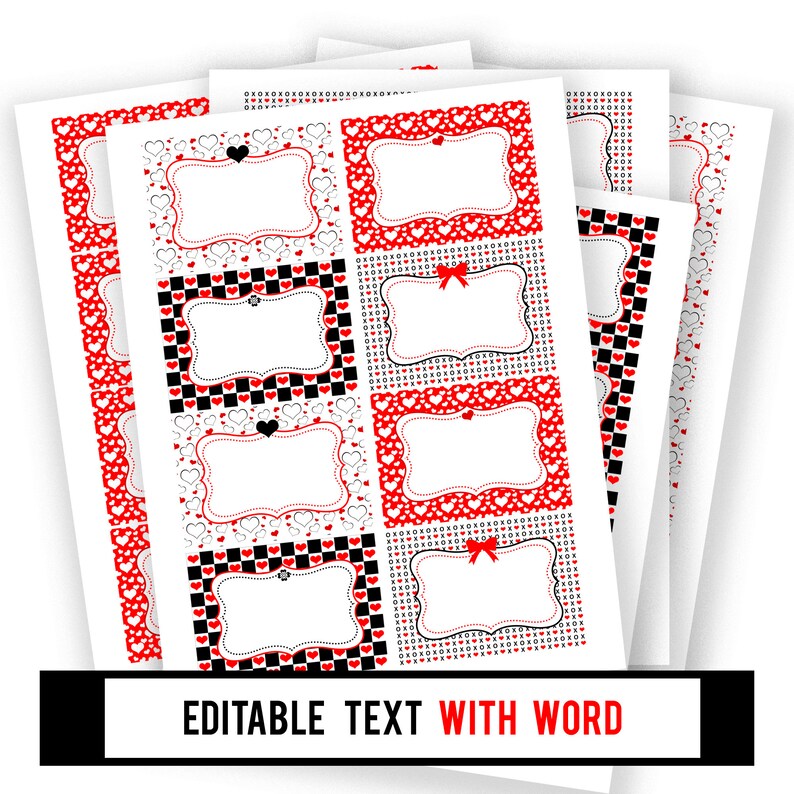 Editable Valentines Gift Tags Printable Valentine Labels Love Tags ...