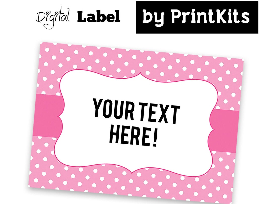 Pink Editable Labels, Printable Tags Name, Candy Buffet Tags, Thank You ...