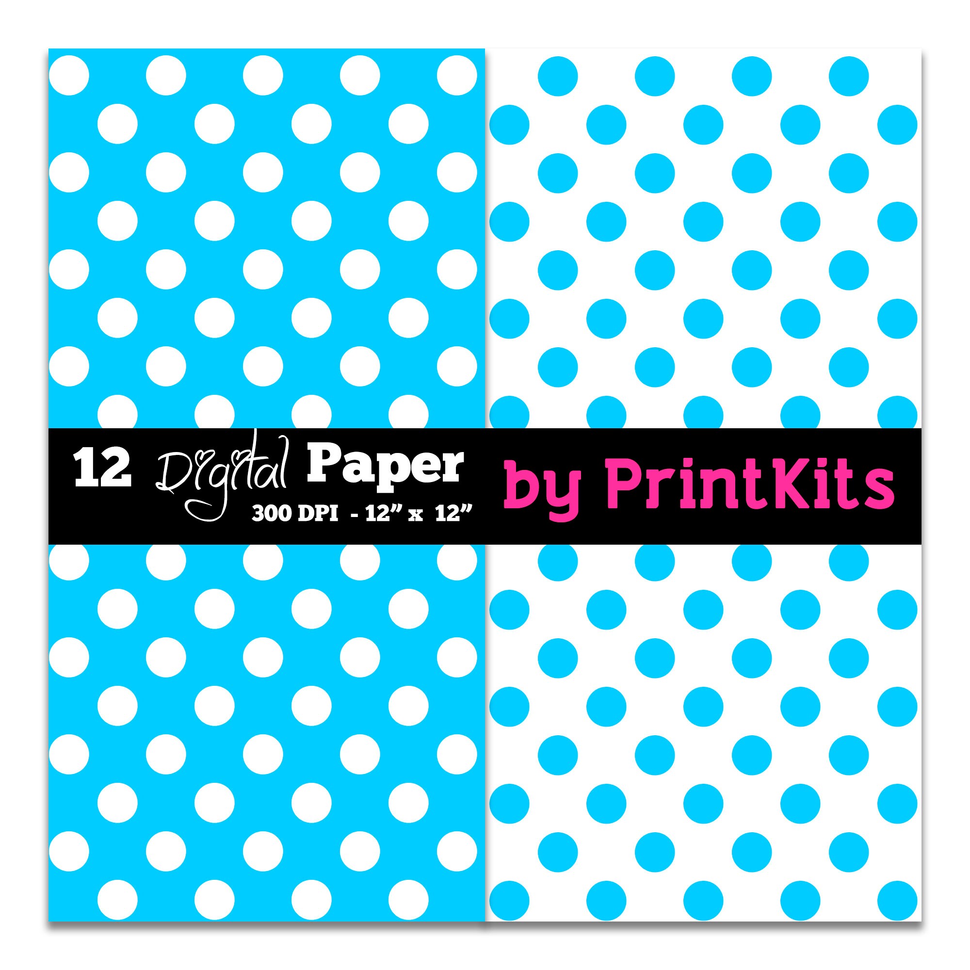 Big Polka Dots Digital Paper, Rainbow, Printable Polka Dot Paper ...