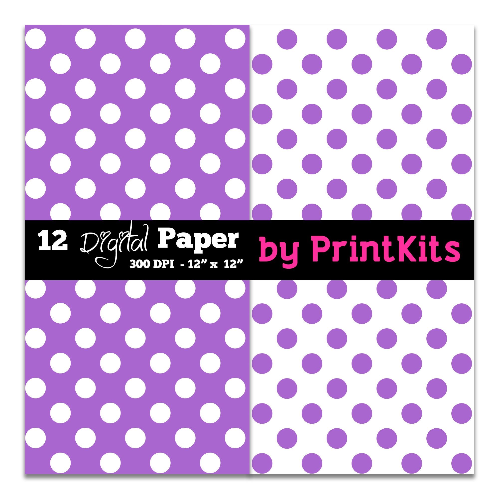 Big Polka Dots Digital Paper, Rainbow, Printable Polka Dot Paper ...