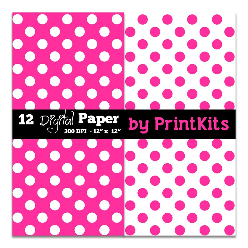 Big Polka Dots Digital Paper Rainbow Printable Polka Dot - Etsy