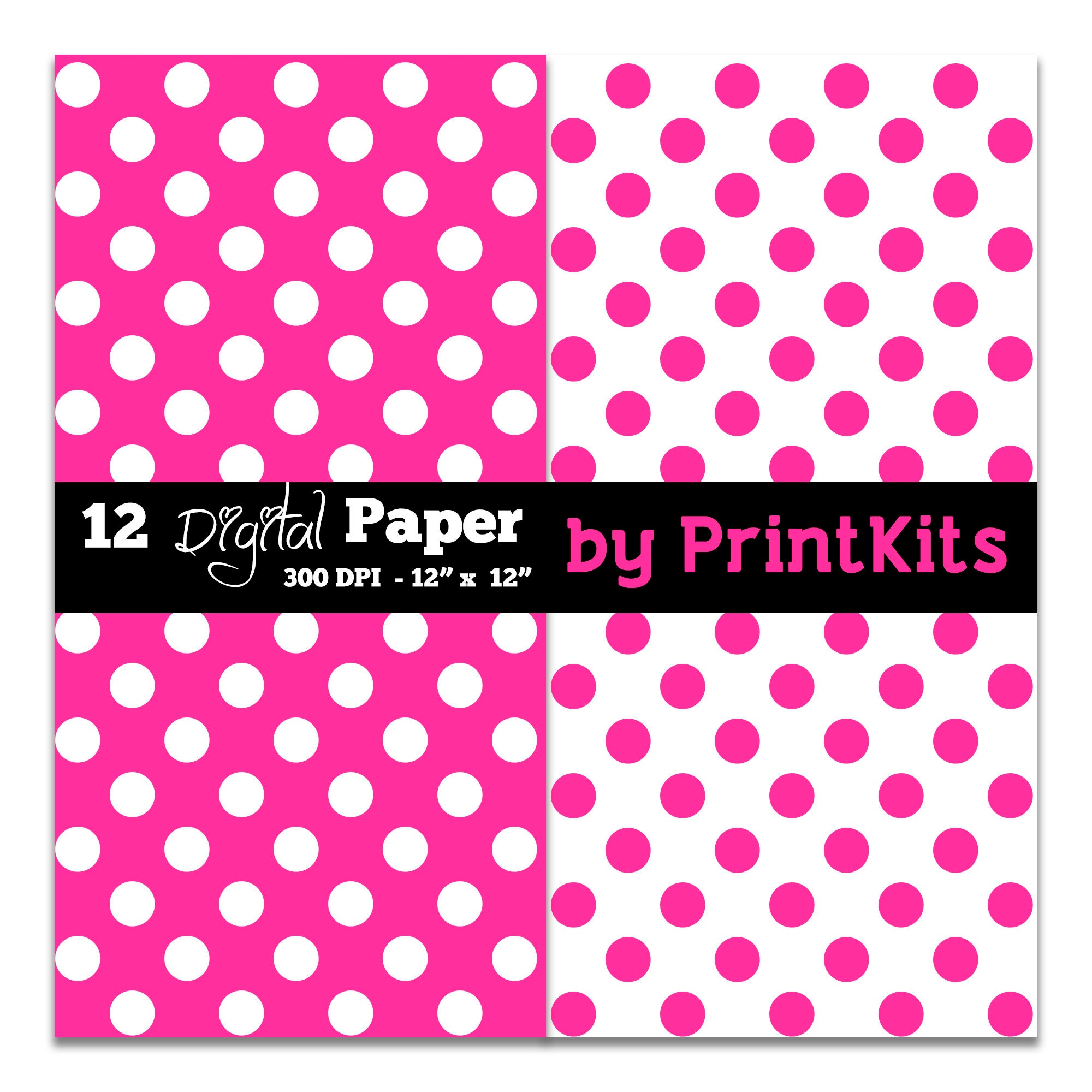 Big Polka Dots Digital Paper, Rainbow, Printable Polka Dot Paper ...