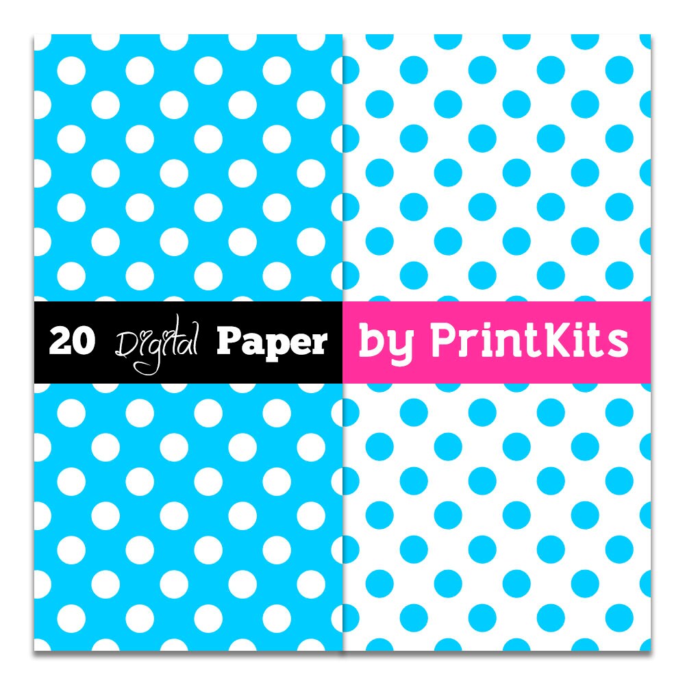 Big Polka Dot Digital Paper Printable Polka Dot Paper Basic Digital ...