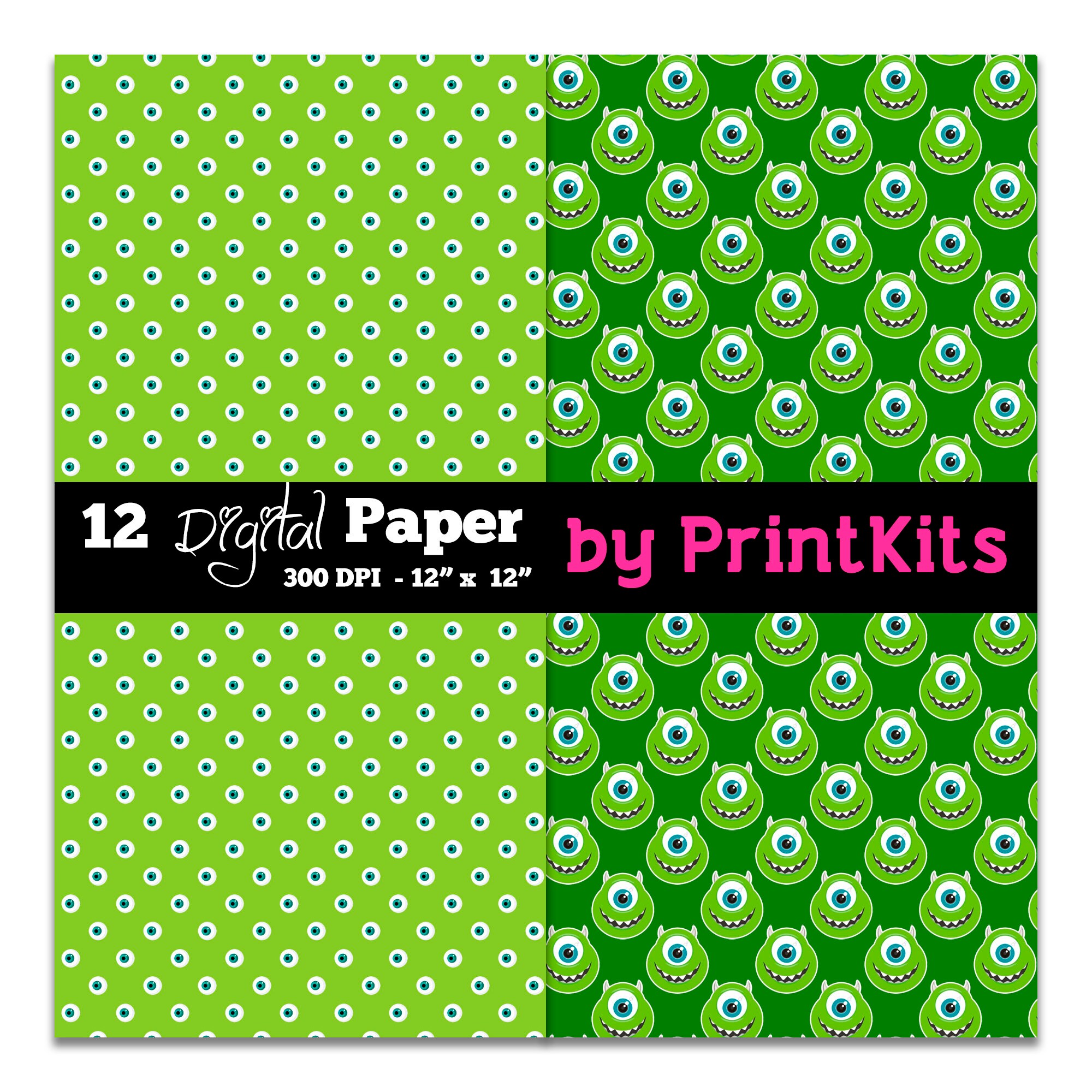 Monsters Inc Papel Digital Scrapbook Papel Imprimible Fondos Digitales ...