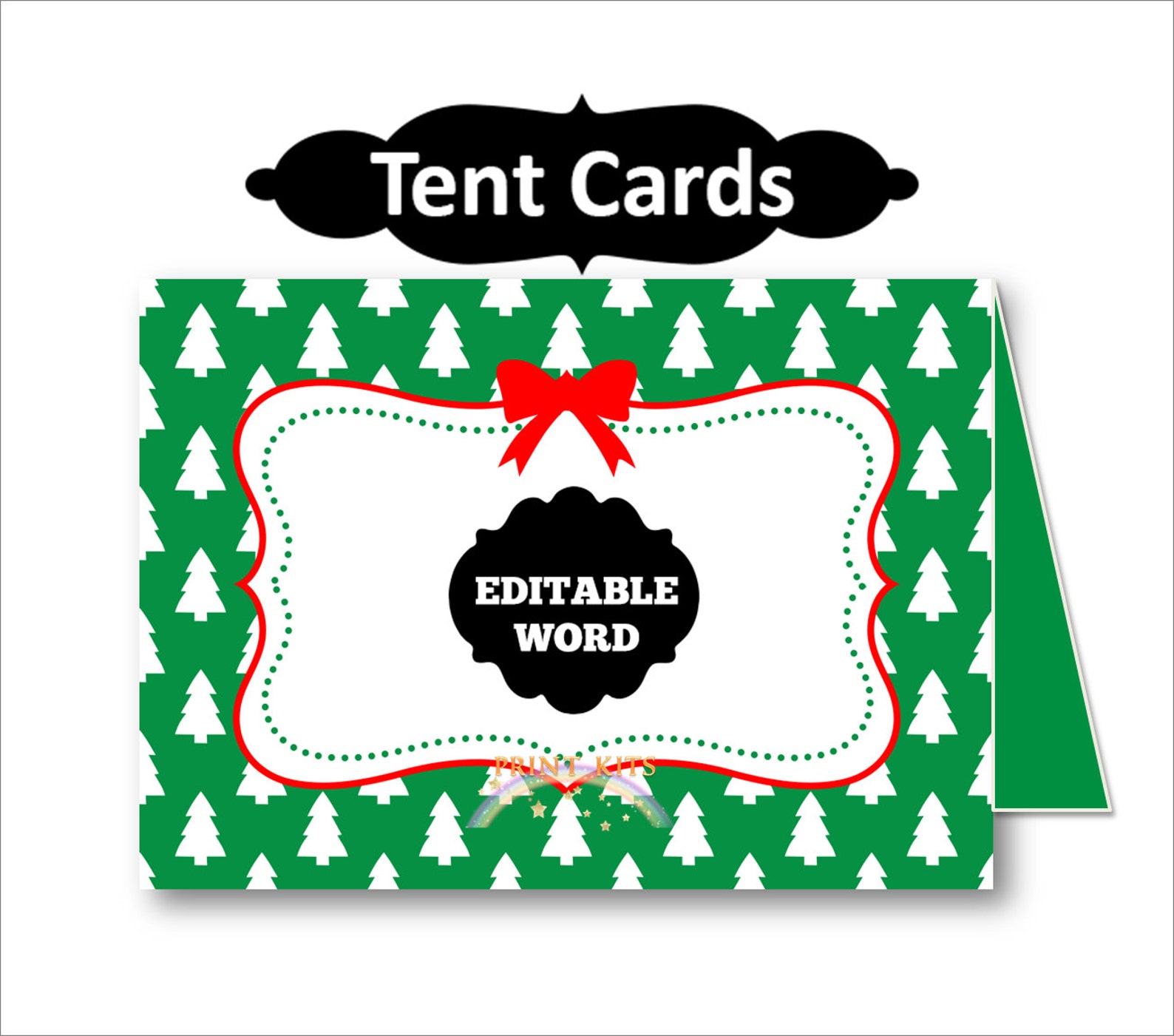 Christmas Printable Food Tent Cards. Buffet Cards. Name Tent - Etsy