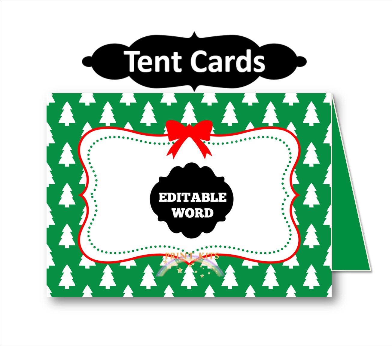 Christmas Printable Food Tent Cards. Buffet Cards. Name Tent Cards ...