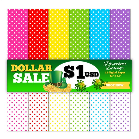 DOLLAR SALE Instant Download Mini Polka Dots Digital | Etsy