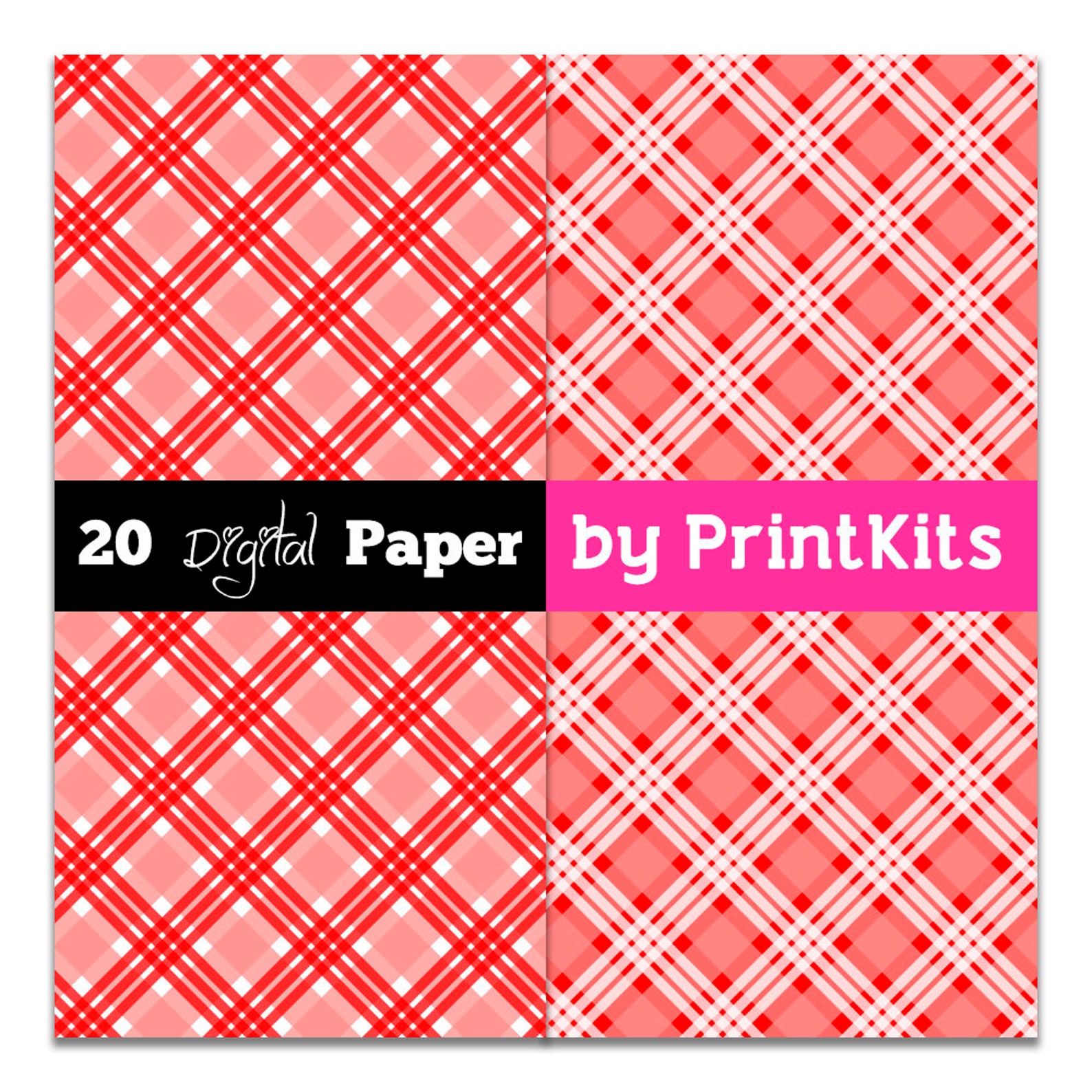 Paid Digital Paper Tartan Digital Paper Printable Paid Paper Basic ...