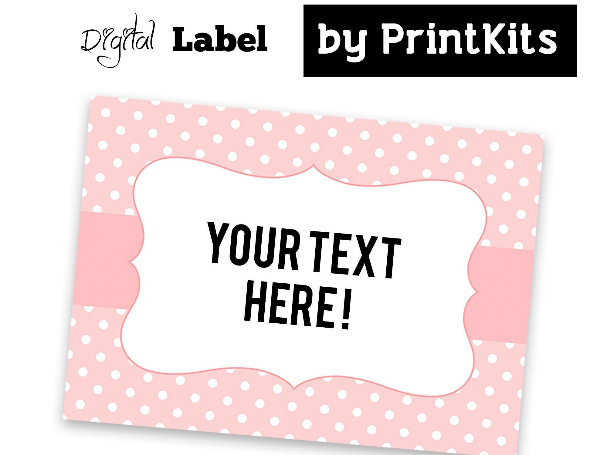 Baby Girl Labels Pink Drawer Labels Polka Dots Printable. - Etsy