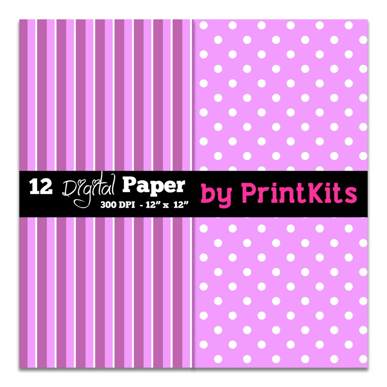 Pastel Polka Dots Digital Paper, Pastel Stripes Digital Paper ...